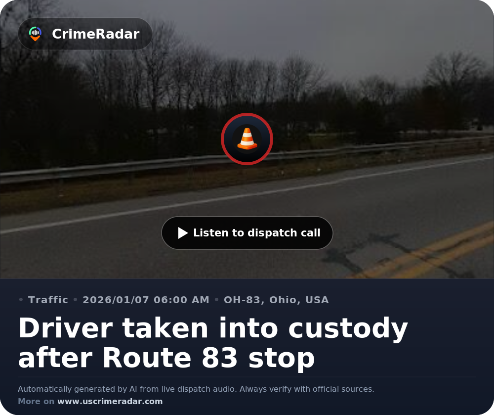 Driver taken into custody after Route 83 stop, Lorain County OH ...