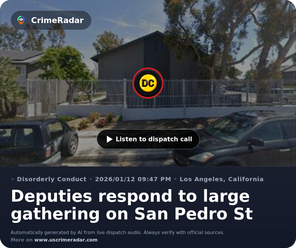 Deputies respond to large gathering on San Pedro St, Los Angeles CA ...
