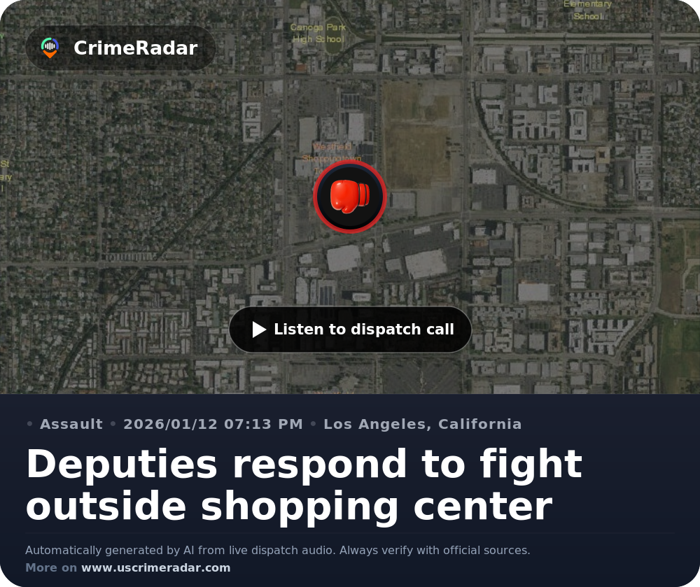 Deputies respond to fight outside shopping center, Los Angeles CA ...