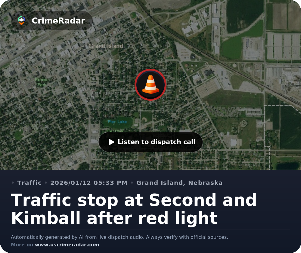 Traffic stop at Second and Kimball after red light, Grand Island NE ...