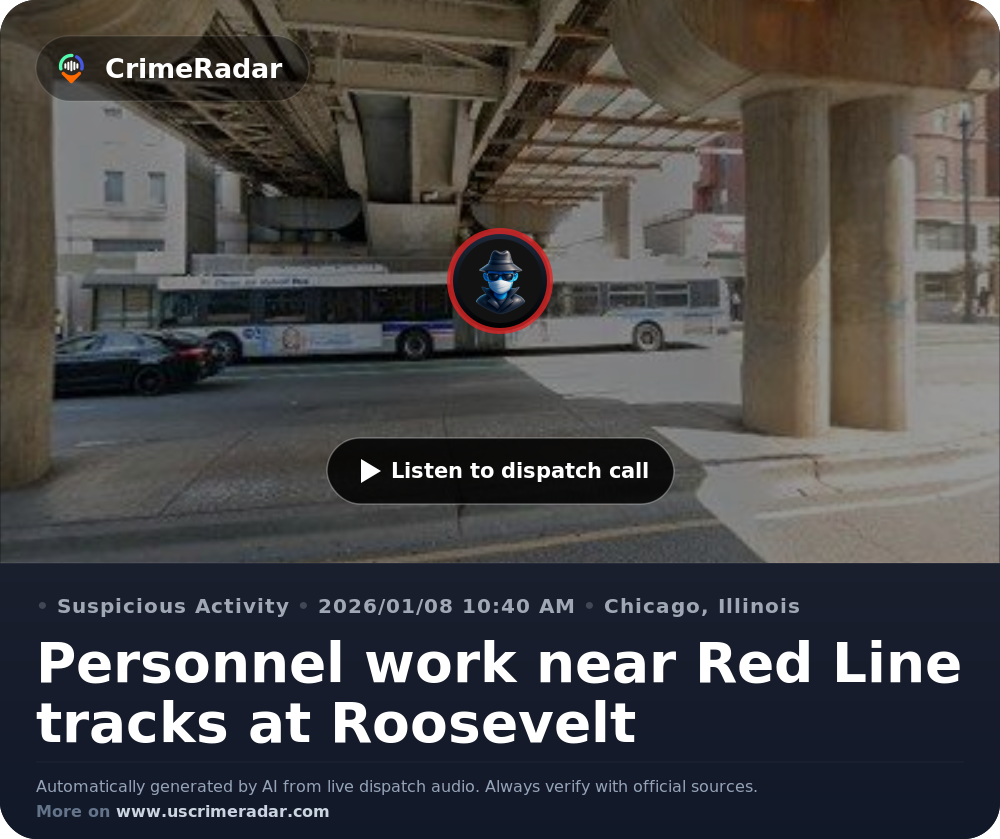 Personnel work near Red Line tracks at Roosevelt, Chicago IL | CrimeRadar