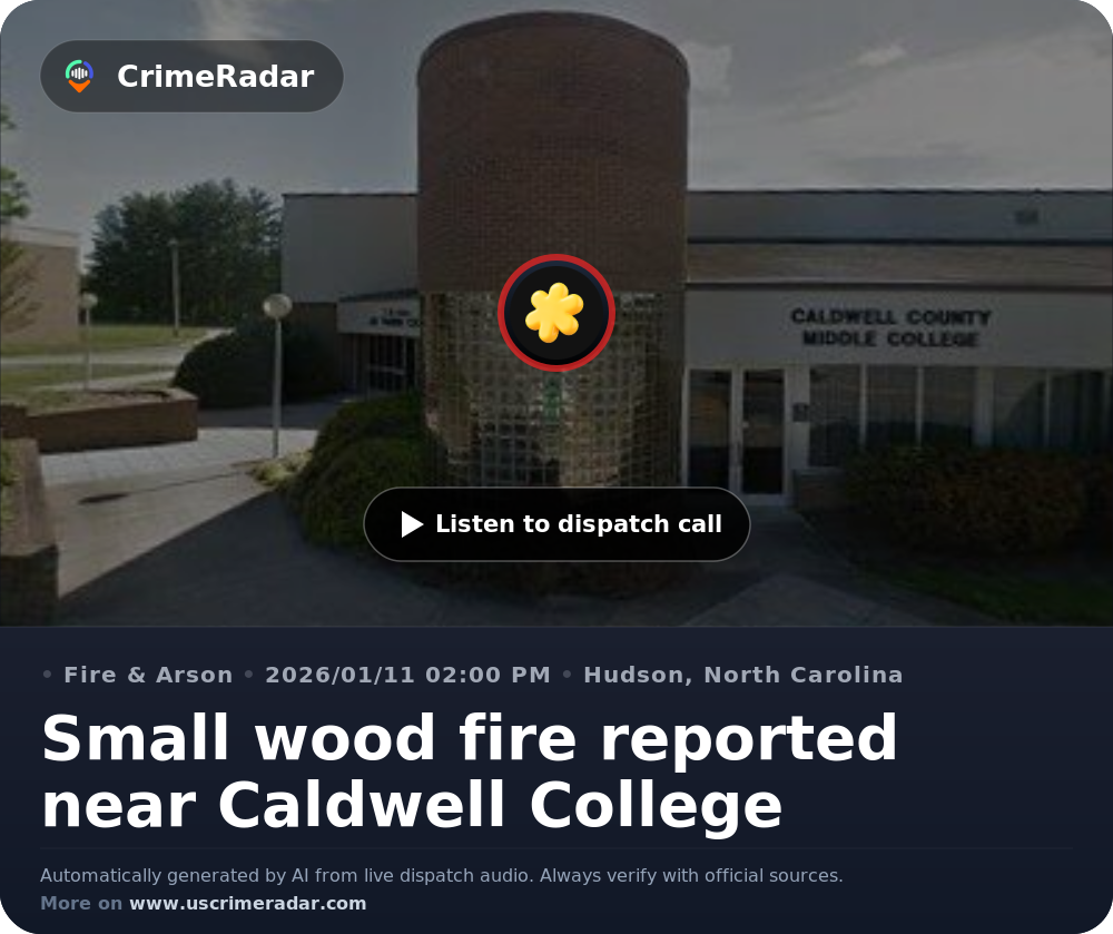 Small wood fire reported near Caldwell College, Hudson NC | CrimeRadar