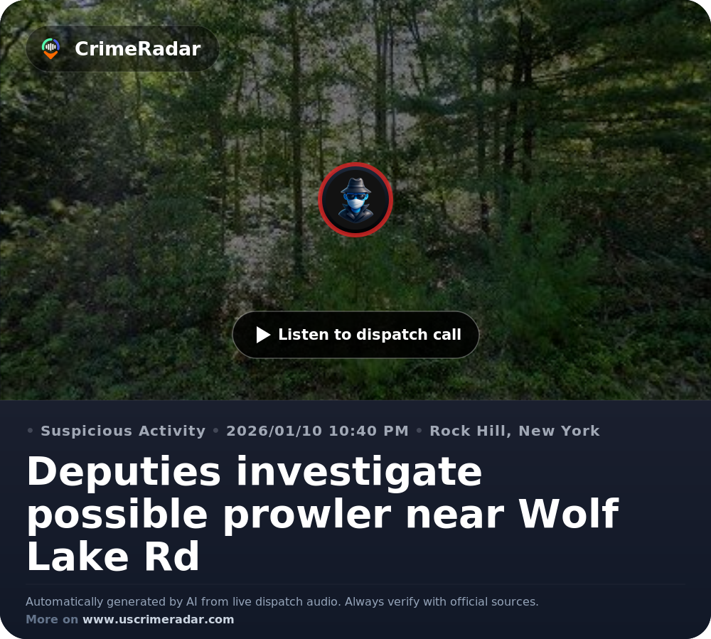 Deputies investigate possible prowler near Wolf Lake Rd, Rock Hill NY ...