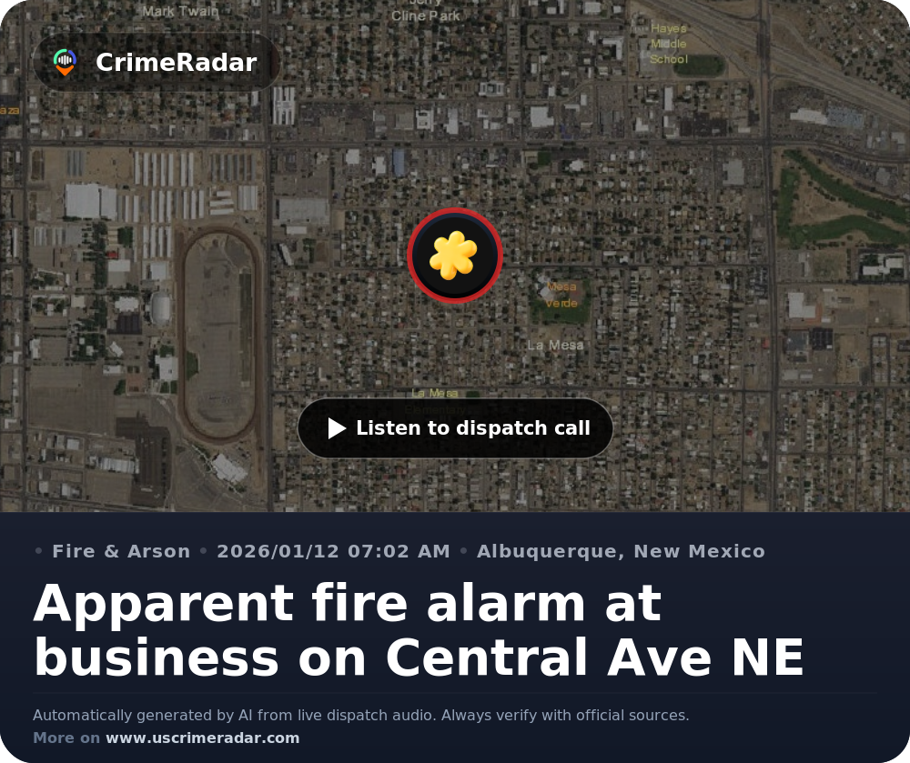 Apparent fire alarm at business on Central Ave NE, Albuquerque NM ...
