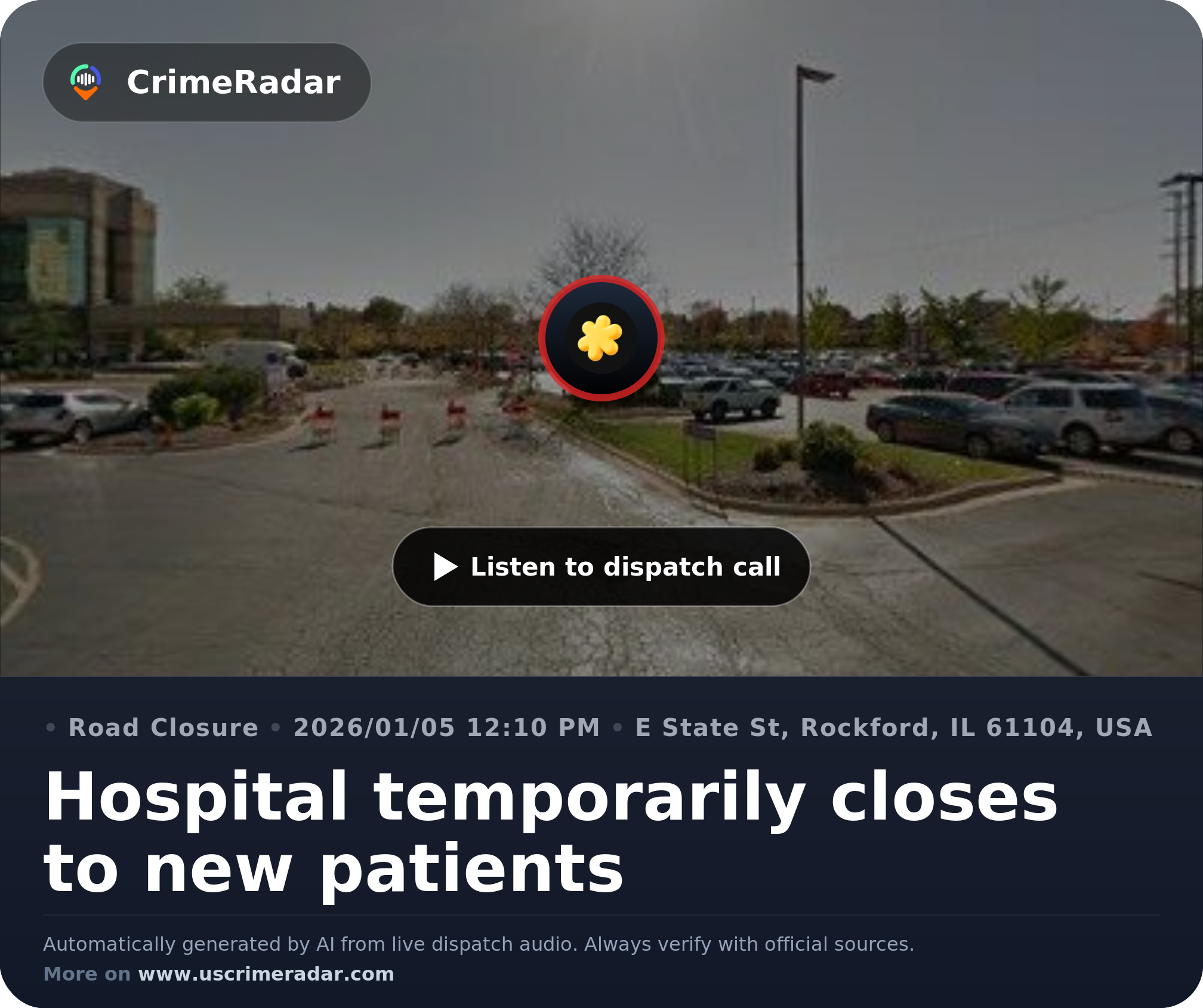 Hospital temporarily closes to new patients, Rockford IL | CrimeRadar