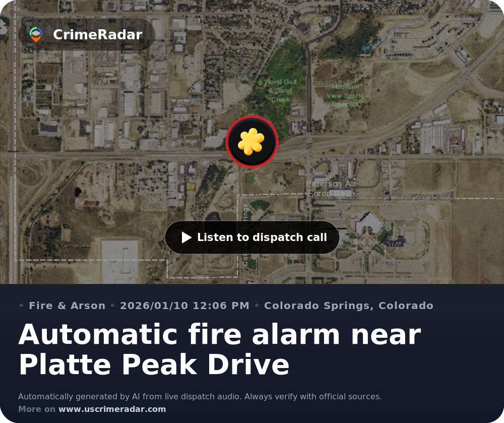 Automatic fire alarm near Platte Peak Drive, Colorado Springs CO ...