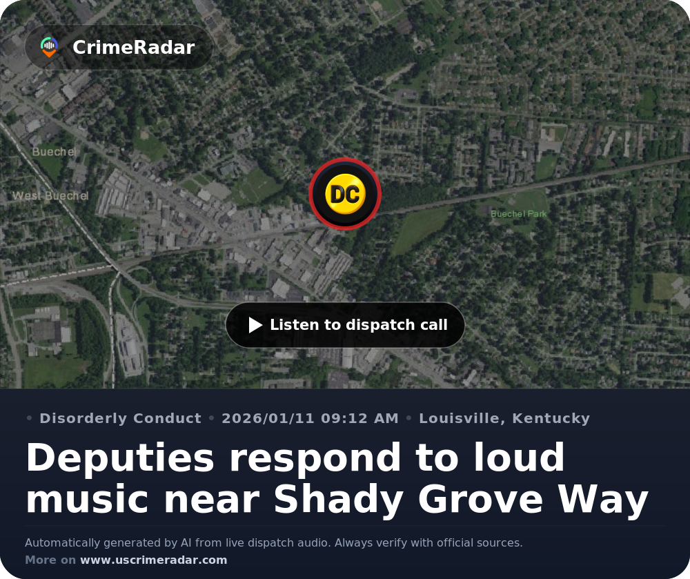 Deputies respond to loud music near Shady Grove Way, Louisville KY ...