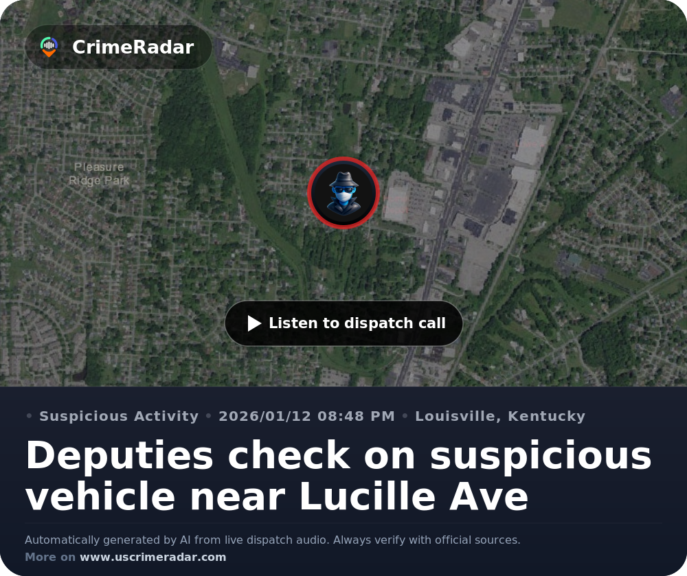 Deputies check on suspicious vehicle near Lucille Ave, Louisville KY ...
