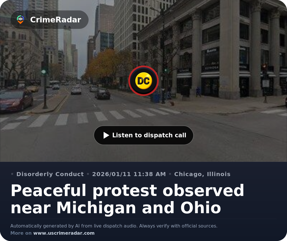 Peaceful protest observed near Michigan and Ohio, Chicago IL | CrimeRadar