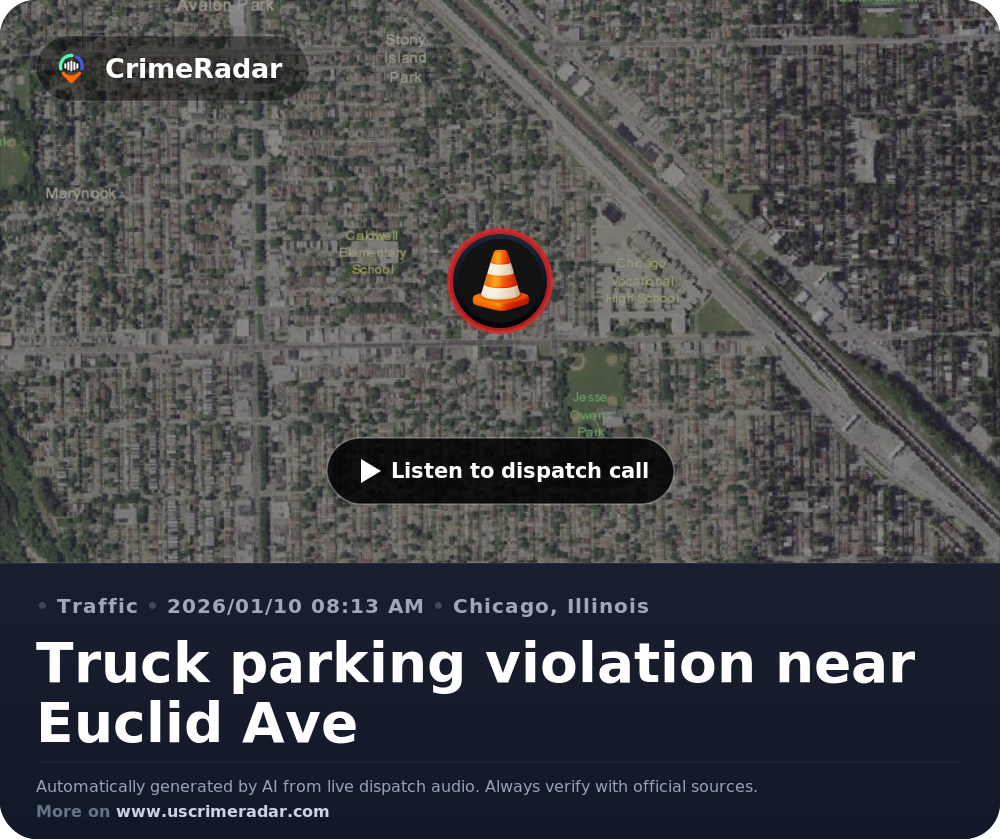 Truck parking violation near Euclid Ave, Chicago IL | CrimeRadar