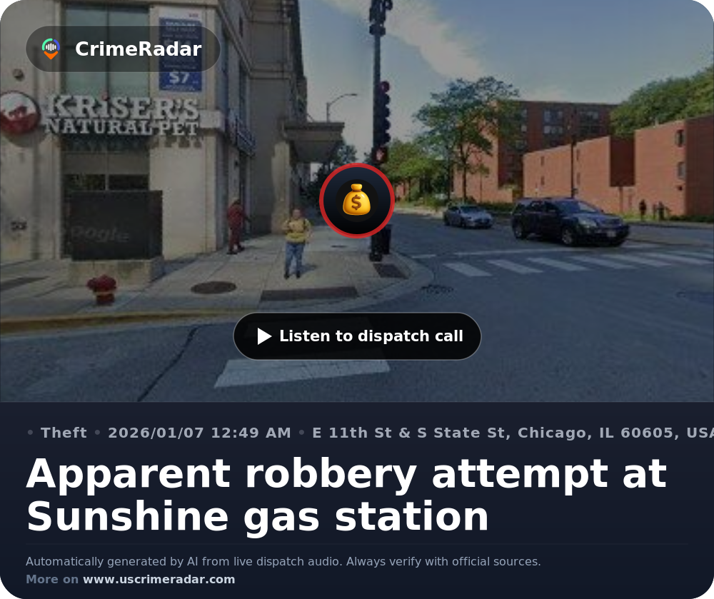 Apparent robbery attempt at Sunshine gas station, Chicago IL | CrimeRadar