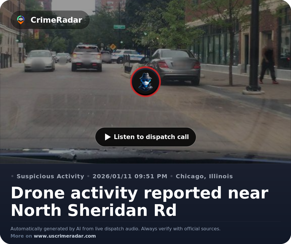 Drone activity reported near North Sheridan Rd, Chicago IL | CrimeRadar