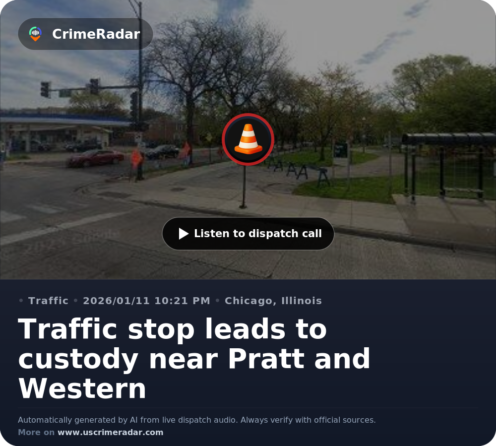 Traffic stop leads to custody near Pratt and Western, Chicago IL ...