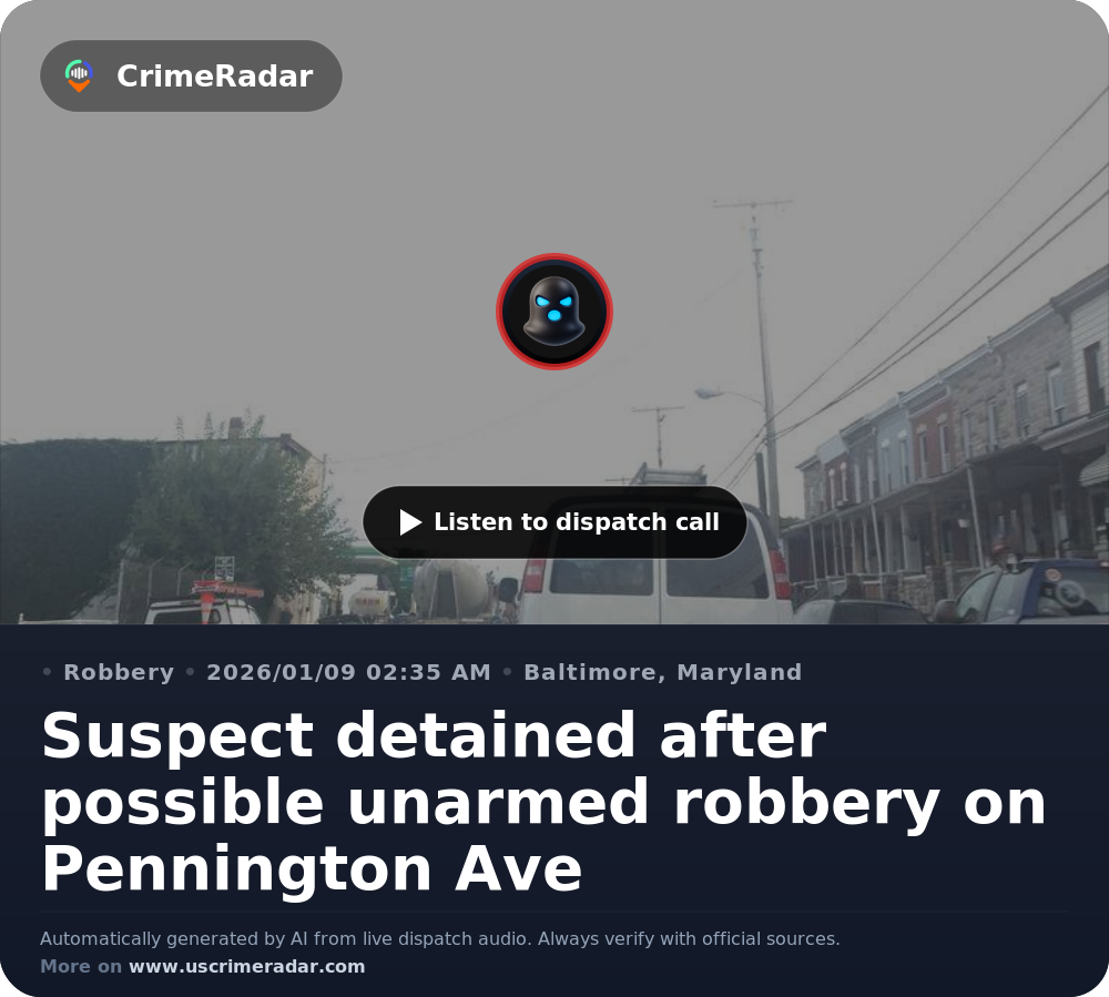 Suspect detained after possible unarmed robbery on Pennington Ave ...
