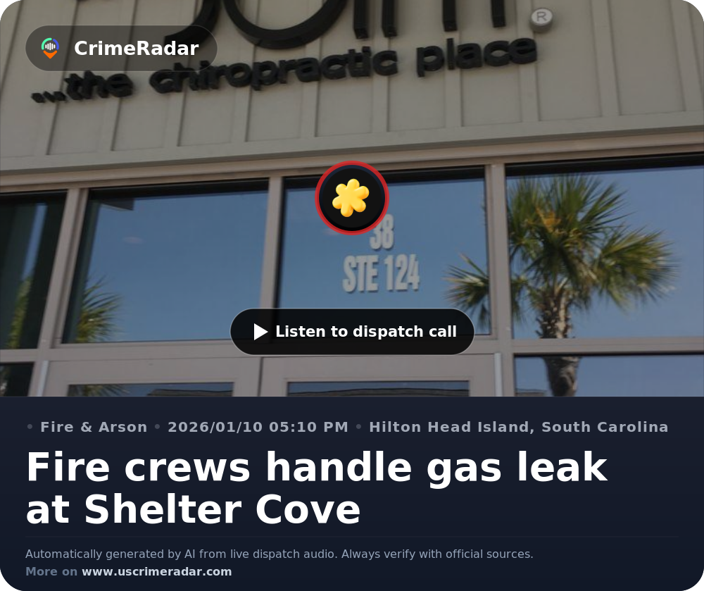 Fire crews handle gas leak at Shelter Cove, Hilton Head Island SC ...