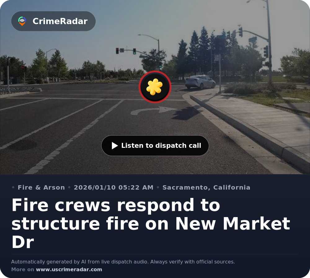 Fire crews respond to structure fire on New Market Dr, Sacramento CA ...