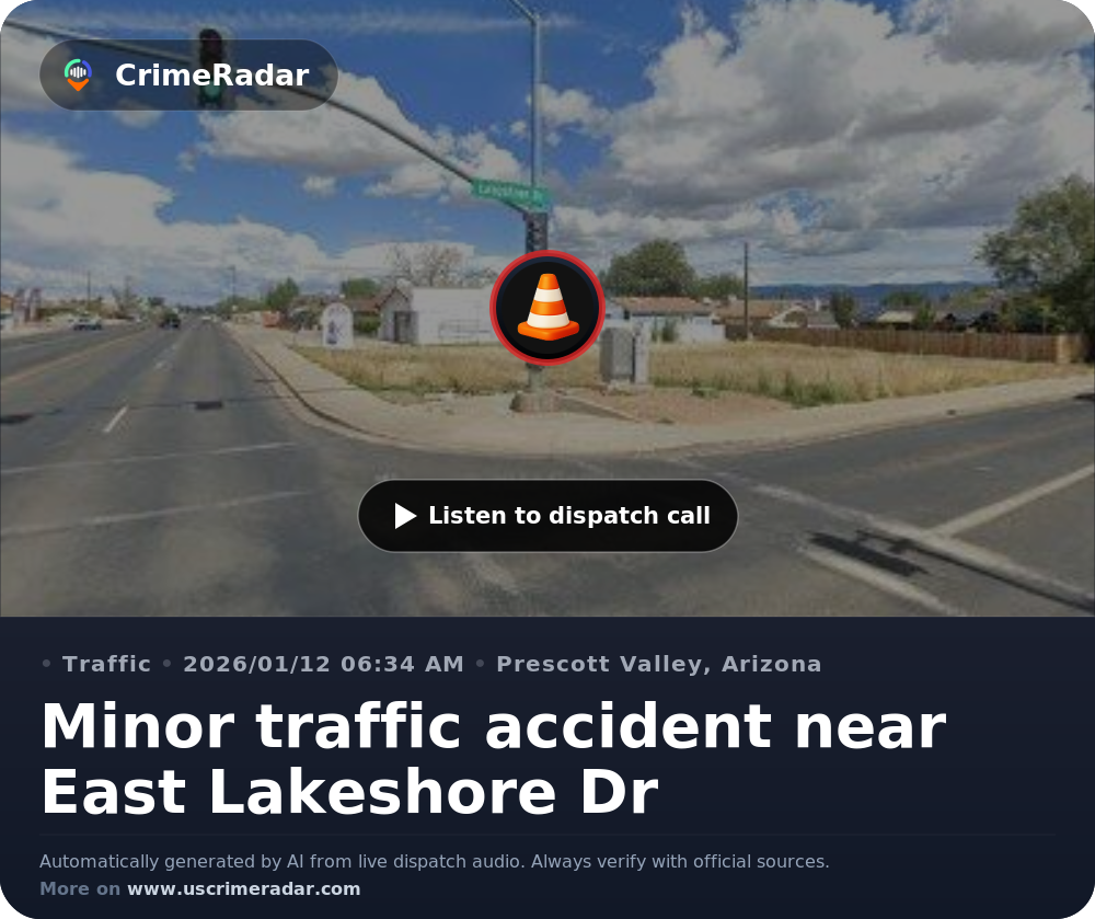 Minor traffic accident near East Lakeshore Dr, Prescott Valley AZ ...