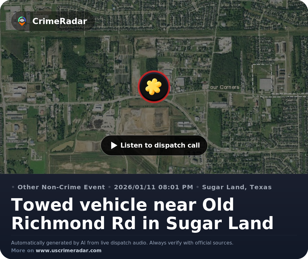 Towed vehicle near Old Richmond Rd in Sugar Land, Sugar Land TX ...