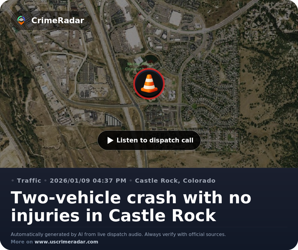 Two-vehicle crash with no injuries in Castle Rock, Castle Rock CO ...