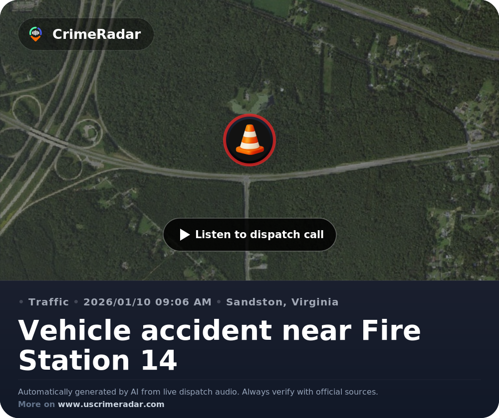 Vehicle accident near Fire Station 14, Sandston VA | CrimeRadar