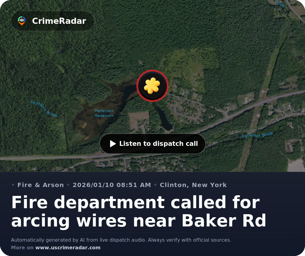 Fire department called for arcing wires near Baker Rd, Clinton County ...
