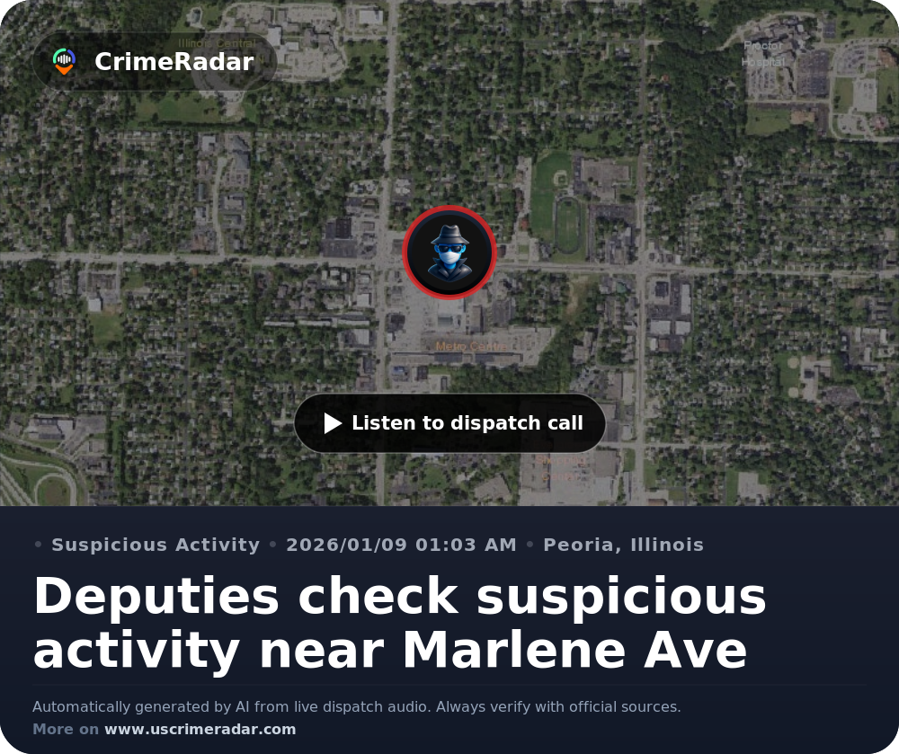 Deputies check suspicious activity near Marlene Ave, Peoria IL | CrimeRadar