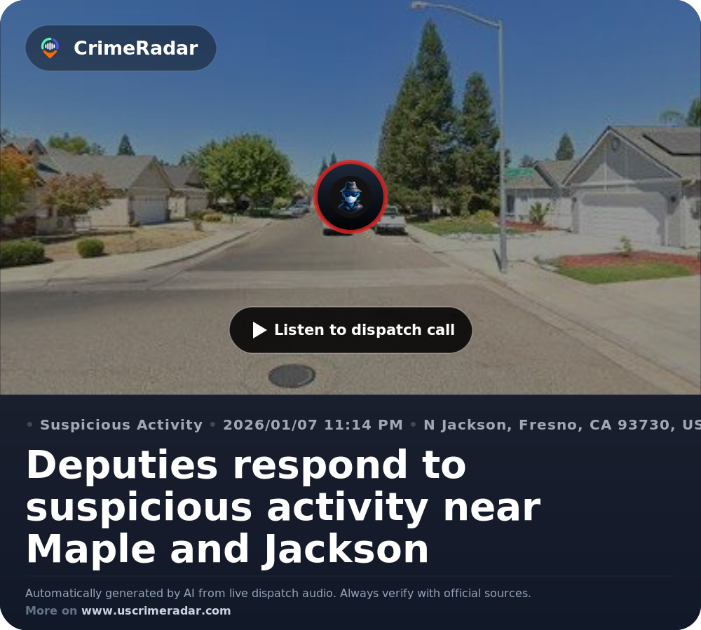 Deputies respond to suspicious activity near Maple and Jackson, Fresno ...