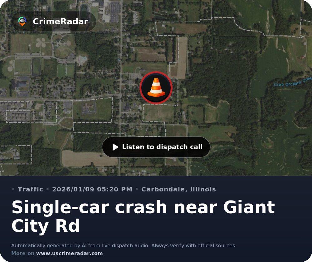 Single-car crash near Giant City Rd, Carbondale IL | CrimeRadar