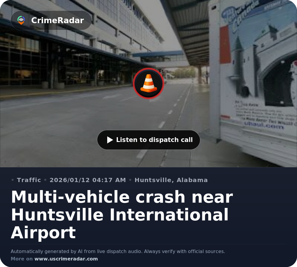 Multi-vehicle crash near Huntsville International Airport, Huntsville ...