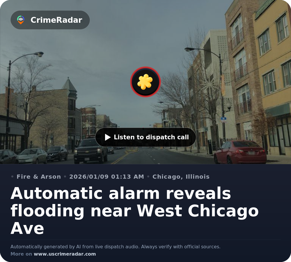Automatic alarm reveals flooding near West Chicago Ave, Chicago IL ...